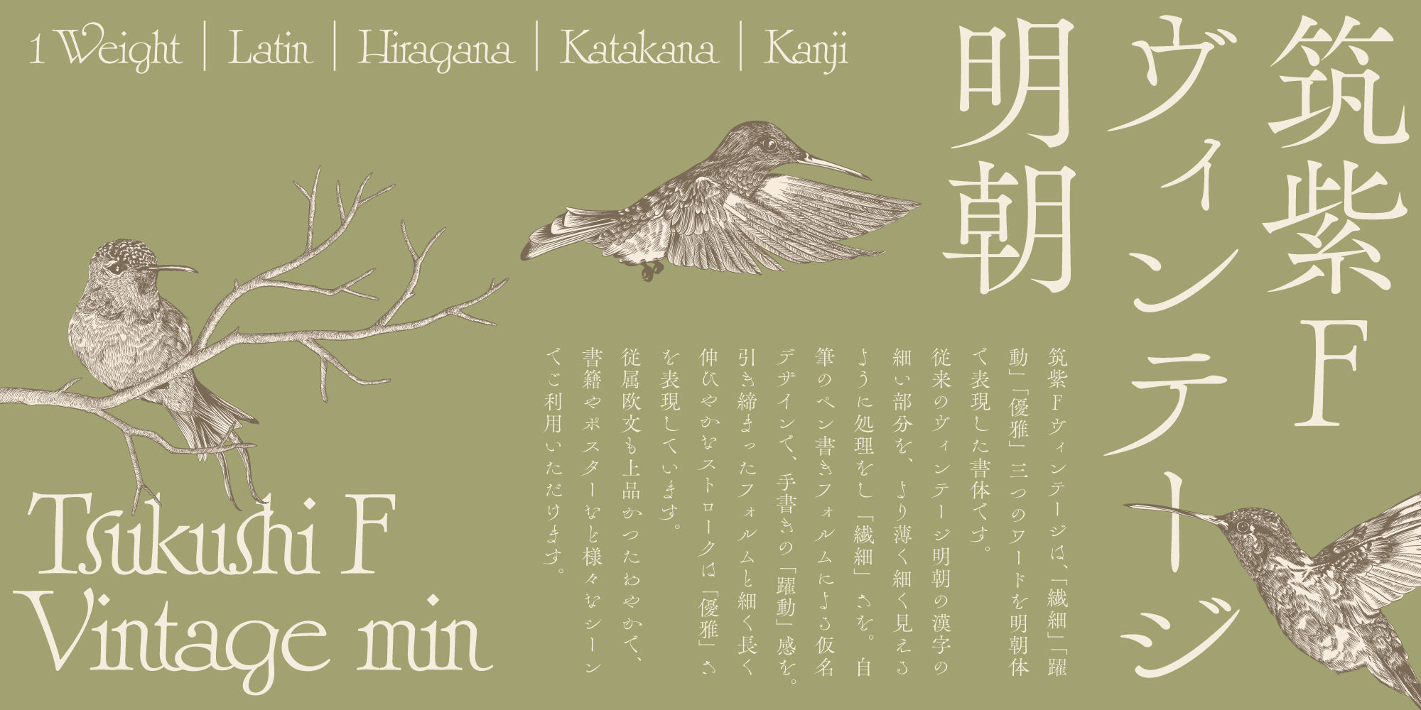 Fontworks releases elegant and dynamic new typeface "Tsukushi F Vintage Mincho RT" and adds two ...